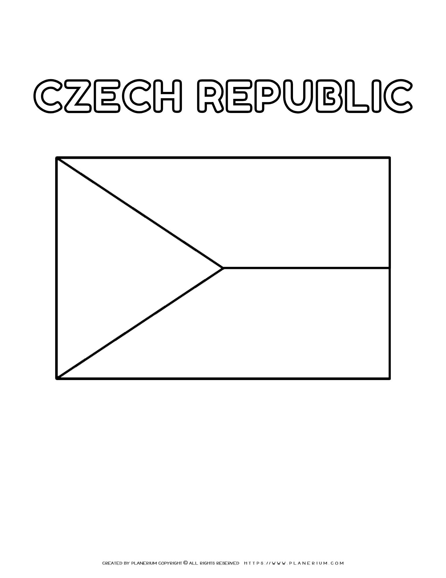 Czech Republic Flag Coloring Page - Free Printable