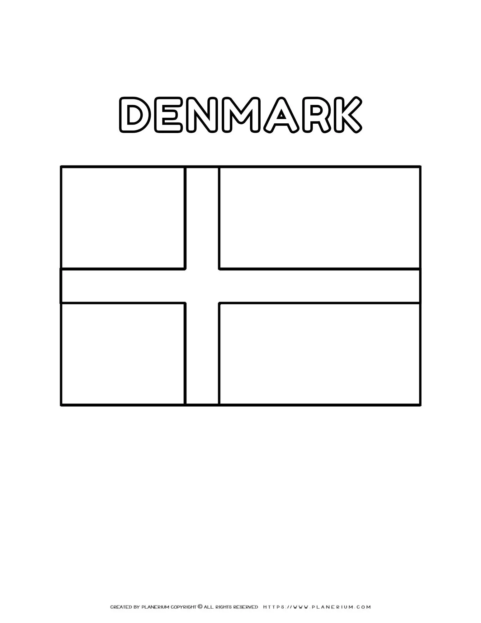 Denmark Flag Coloring Page - Fun and Educational Activity
