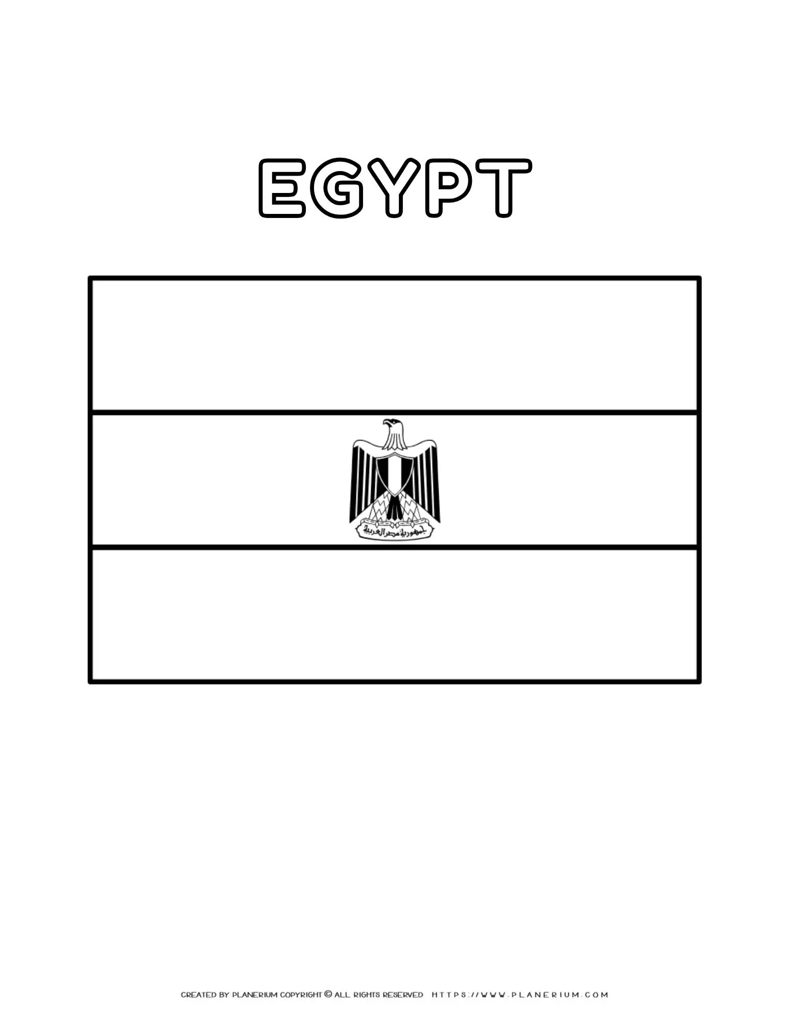 Egypt Flag Coloring Page - Fun and Educational Activity for Kids