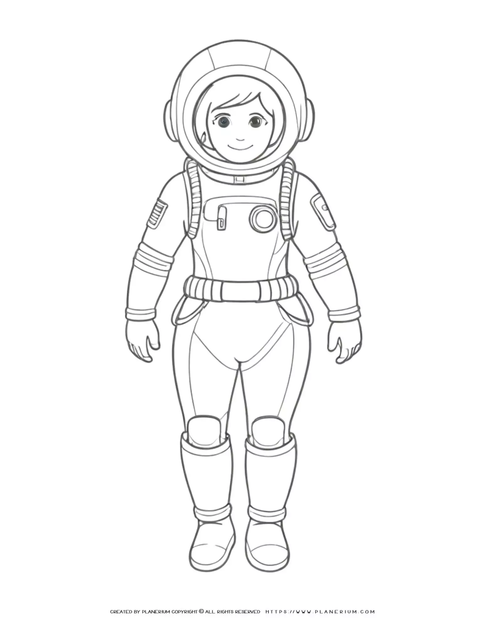 Female Astronaut Coloring Page - Educational and Fun!