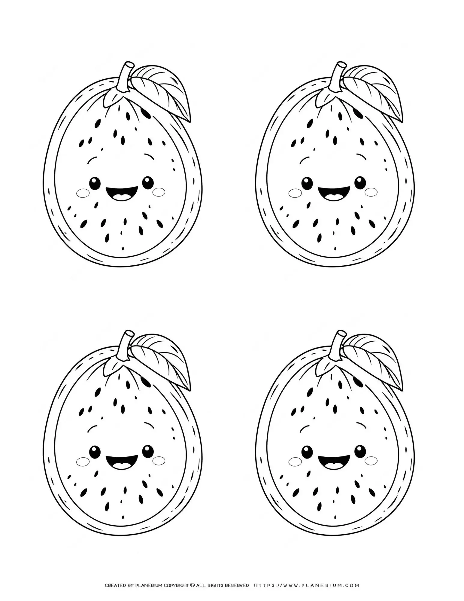 Cute Watermelon Character Outlines – Fun Educational Printables