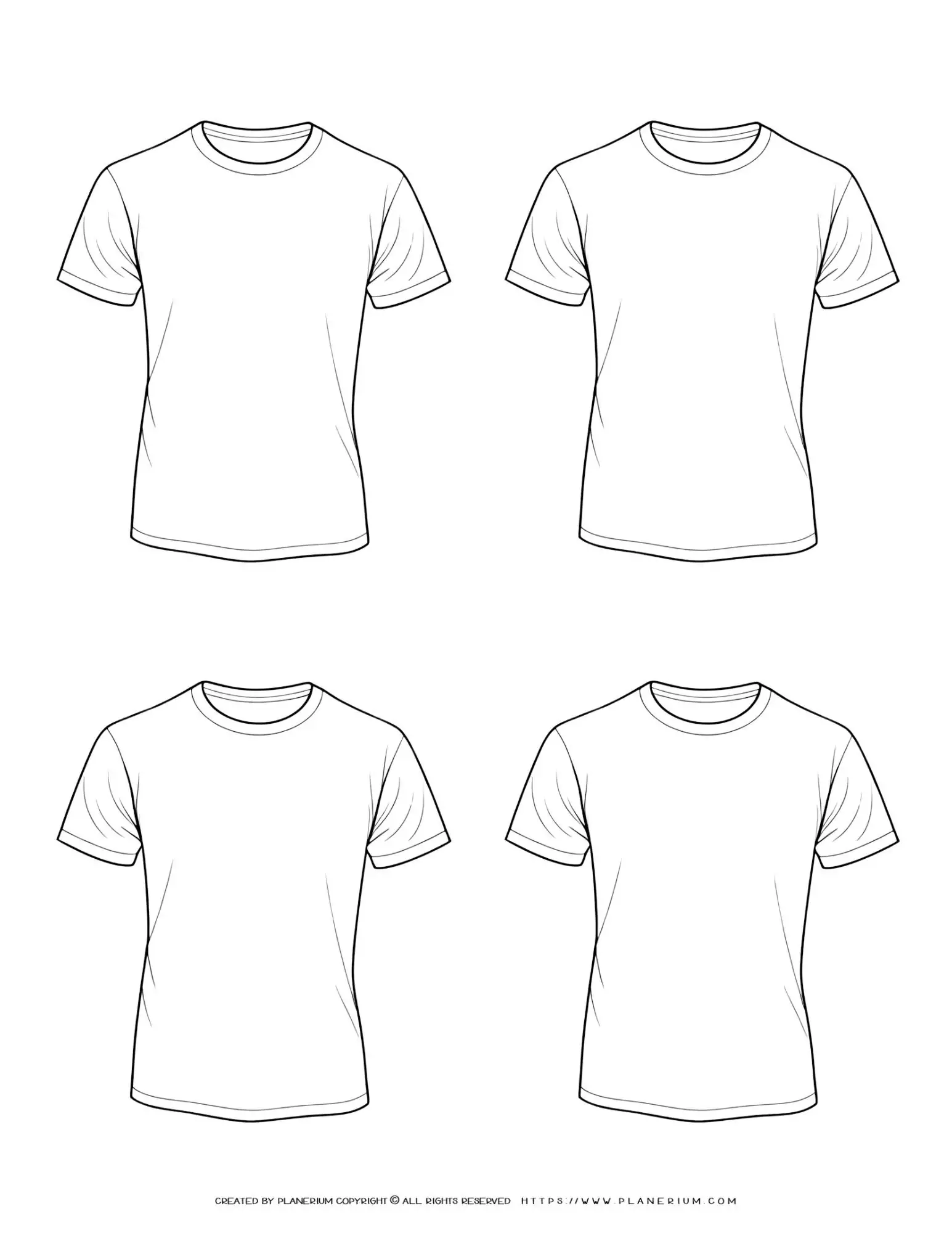 Four Man Blank T-Shirt Template for Creative Classroom Fun