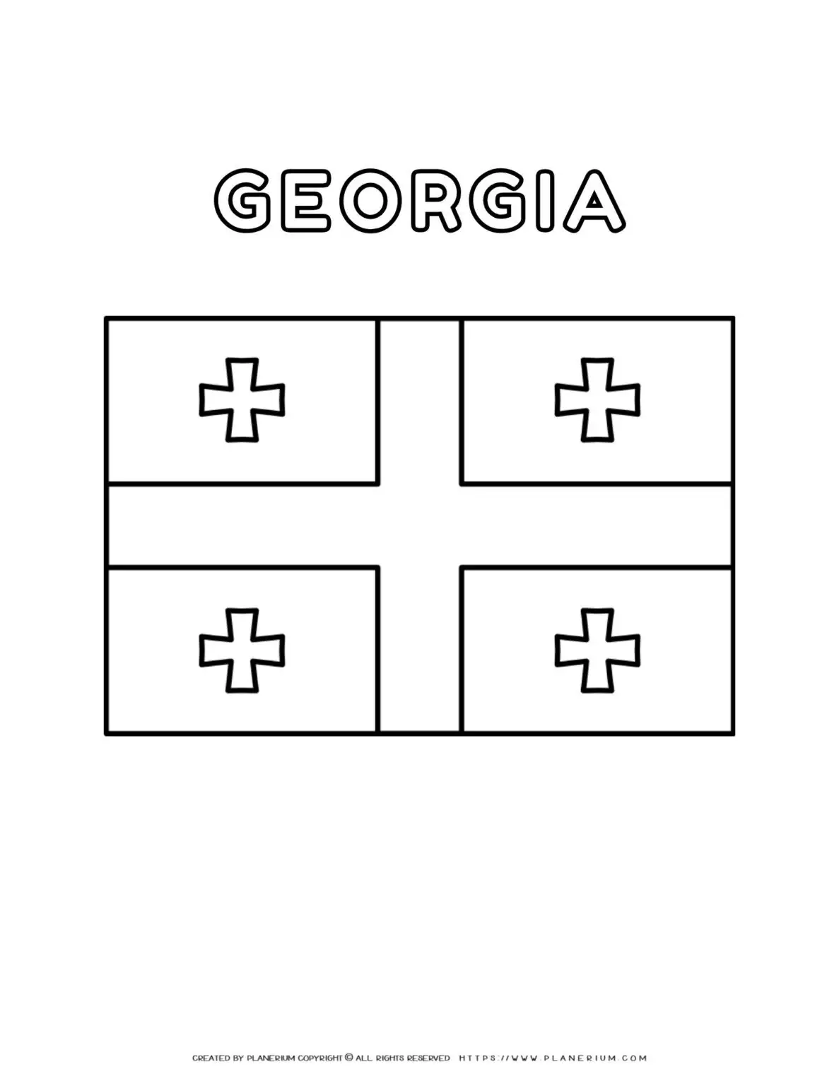 Georgia Flag Coloring Page - Printable for Kids