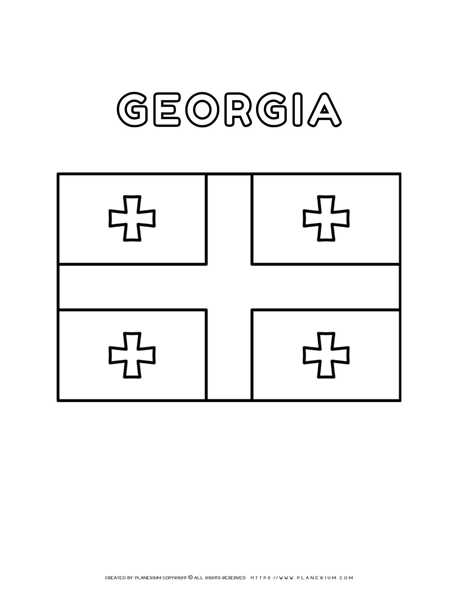 Georgia Flag Coloring Page - Printable for Kids