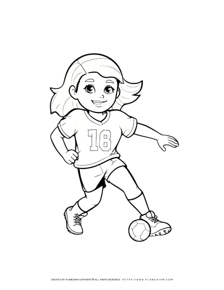 Girl Playing Soccer Coloring Page - Fun and Creative Activity