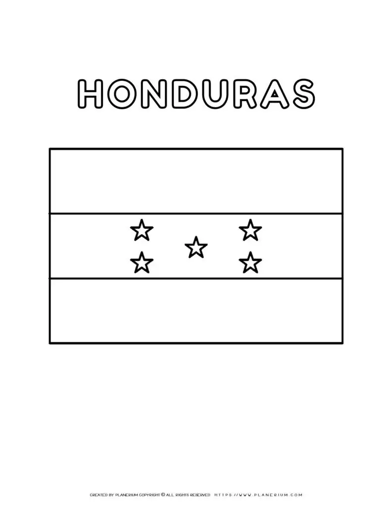 Honduras Flag Coloring Page - Printable Activity for Kids