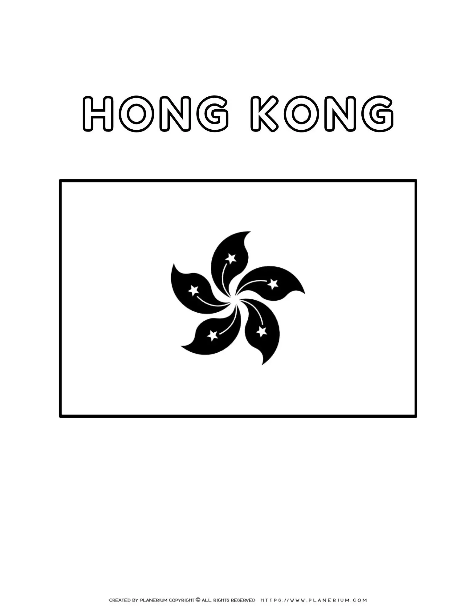 Hong Kong Flag Coloring Page - Fun and Educational Activity