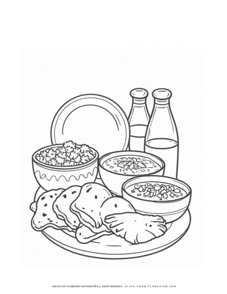 Engage Students with Indian Food Coloring Page - Free Download