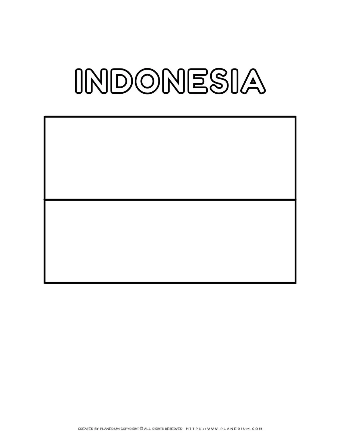 Indonesia Flag Coloring Page - Printable for Kids