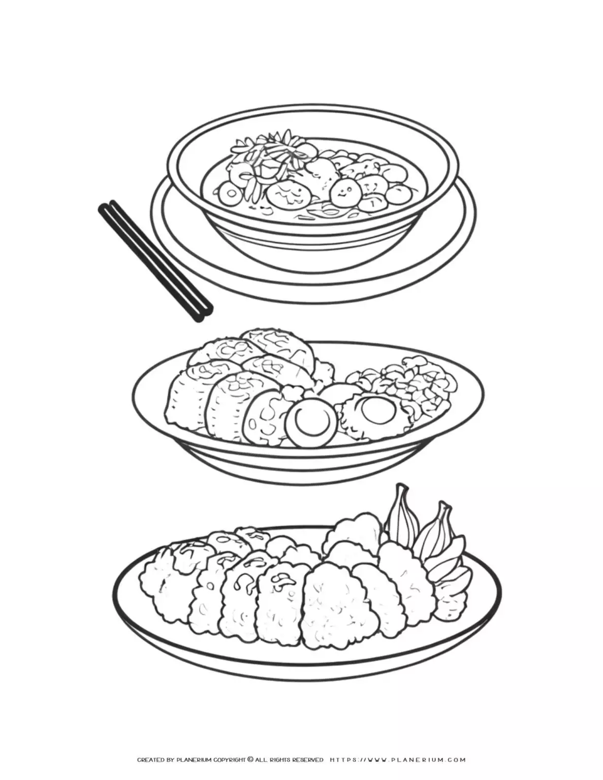 Japanese Food Coloring Page: Cultural Fun for Little Learners