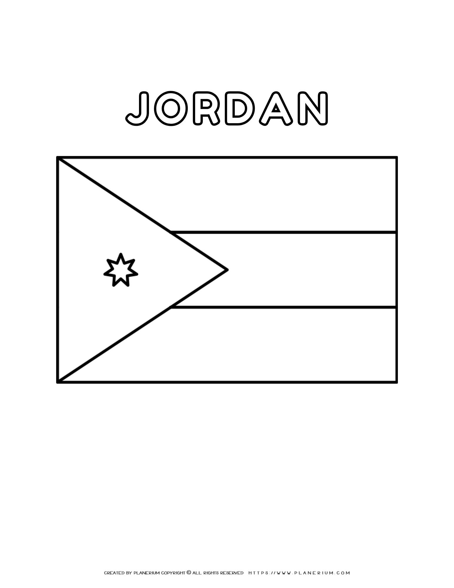 Jordanian Flag Coloring Page Jordan Flag Ribbon Banner Design Jordanian Flag Coloring Page Jordan Flag Ribbon Banner Design