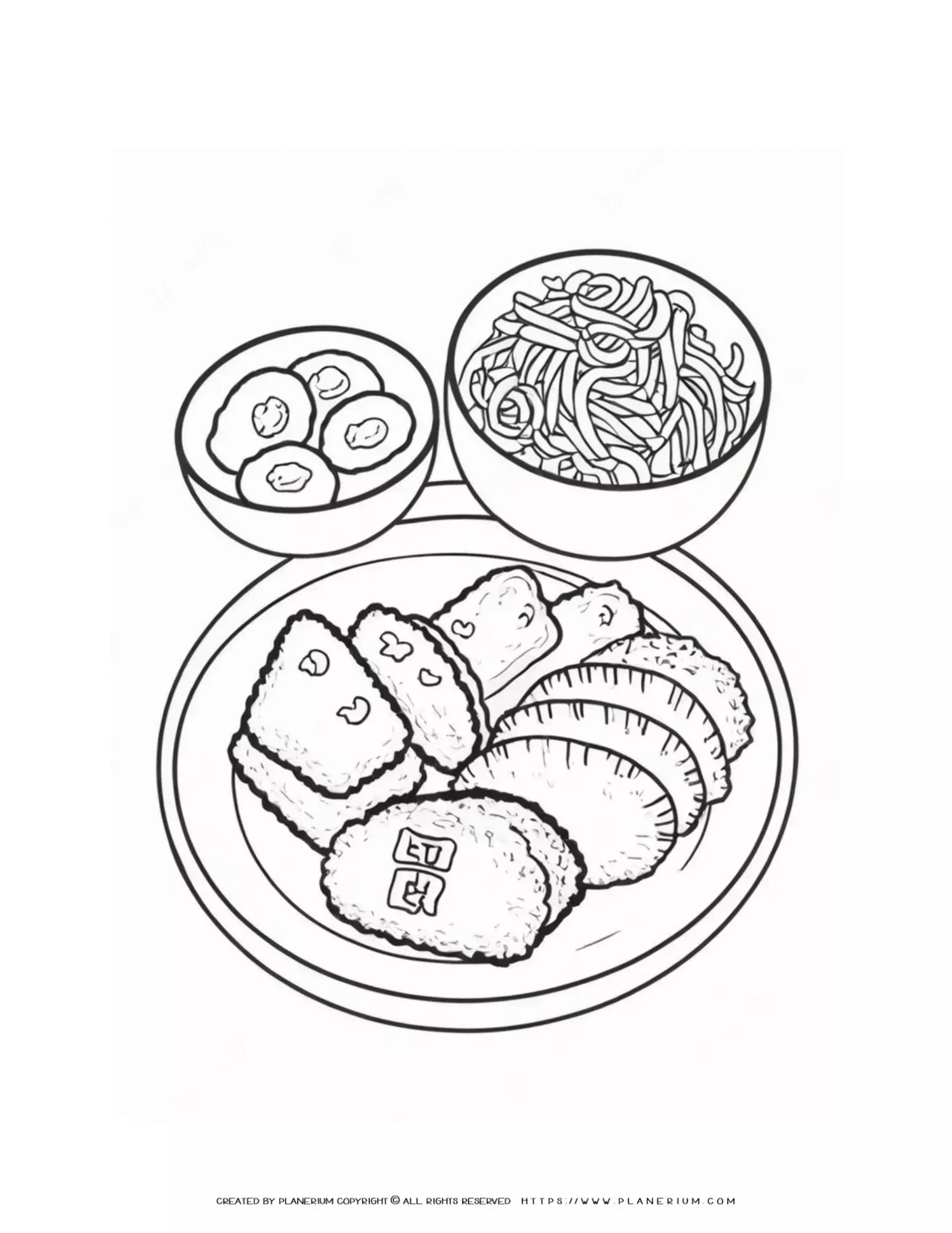 Korean Meal Coloring Page: Fun Cultural Activity for Kids