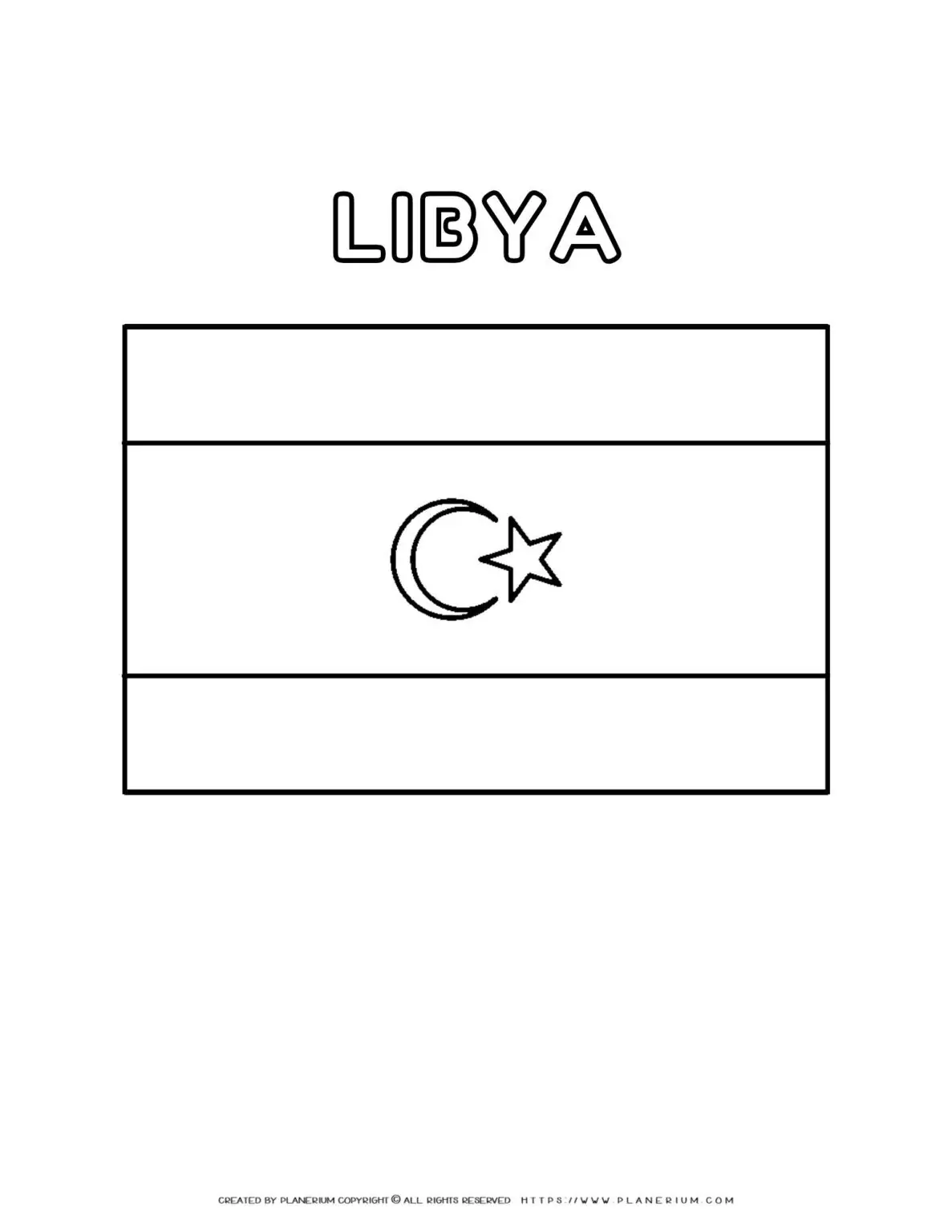 Libya Flag Coloring Page - Printable Activity for Kids