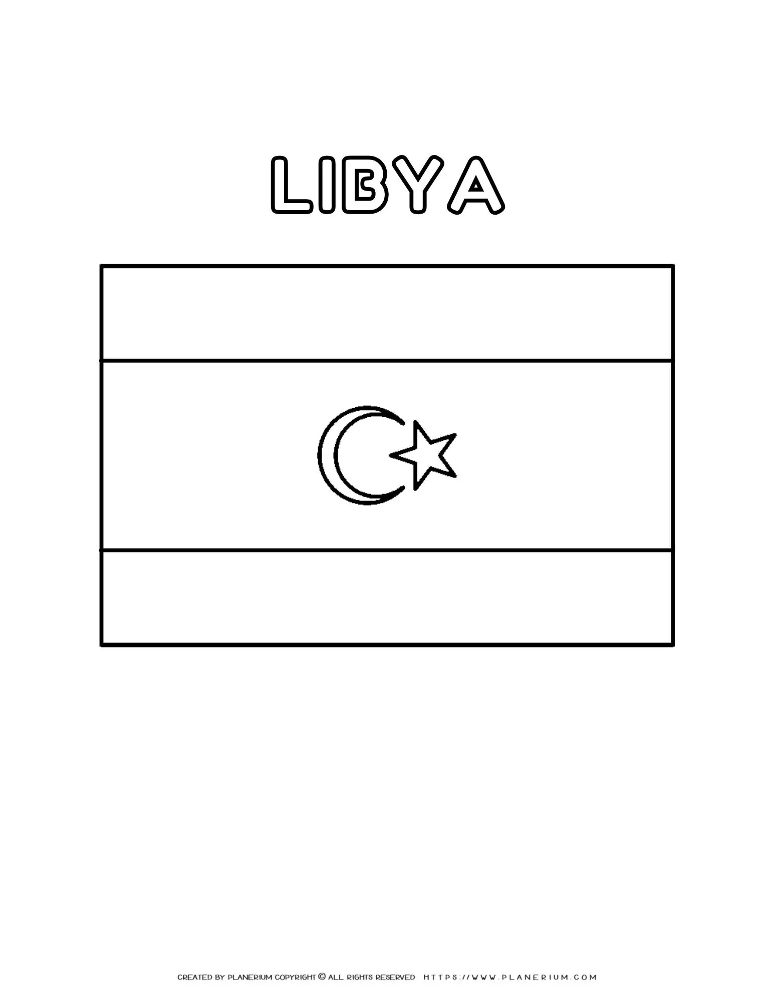 Libya Flag Coloring Page - Printable Activity for Kids