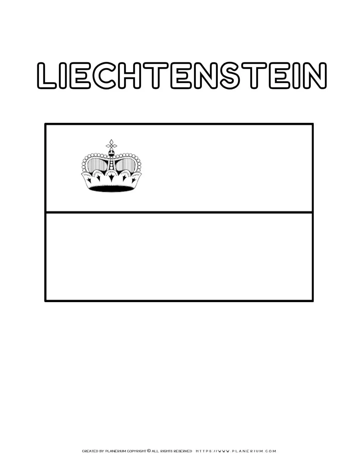 Liechtenstein Flag Coloring Page - Printable Design for Kids
