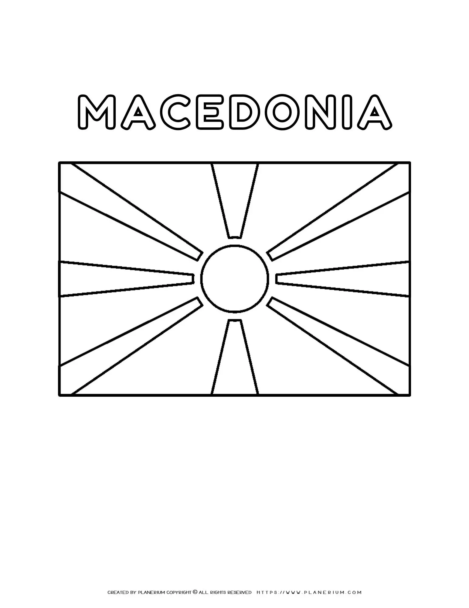 Macedonia Flag Coloring Page - Fun and Educational Activity