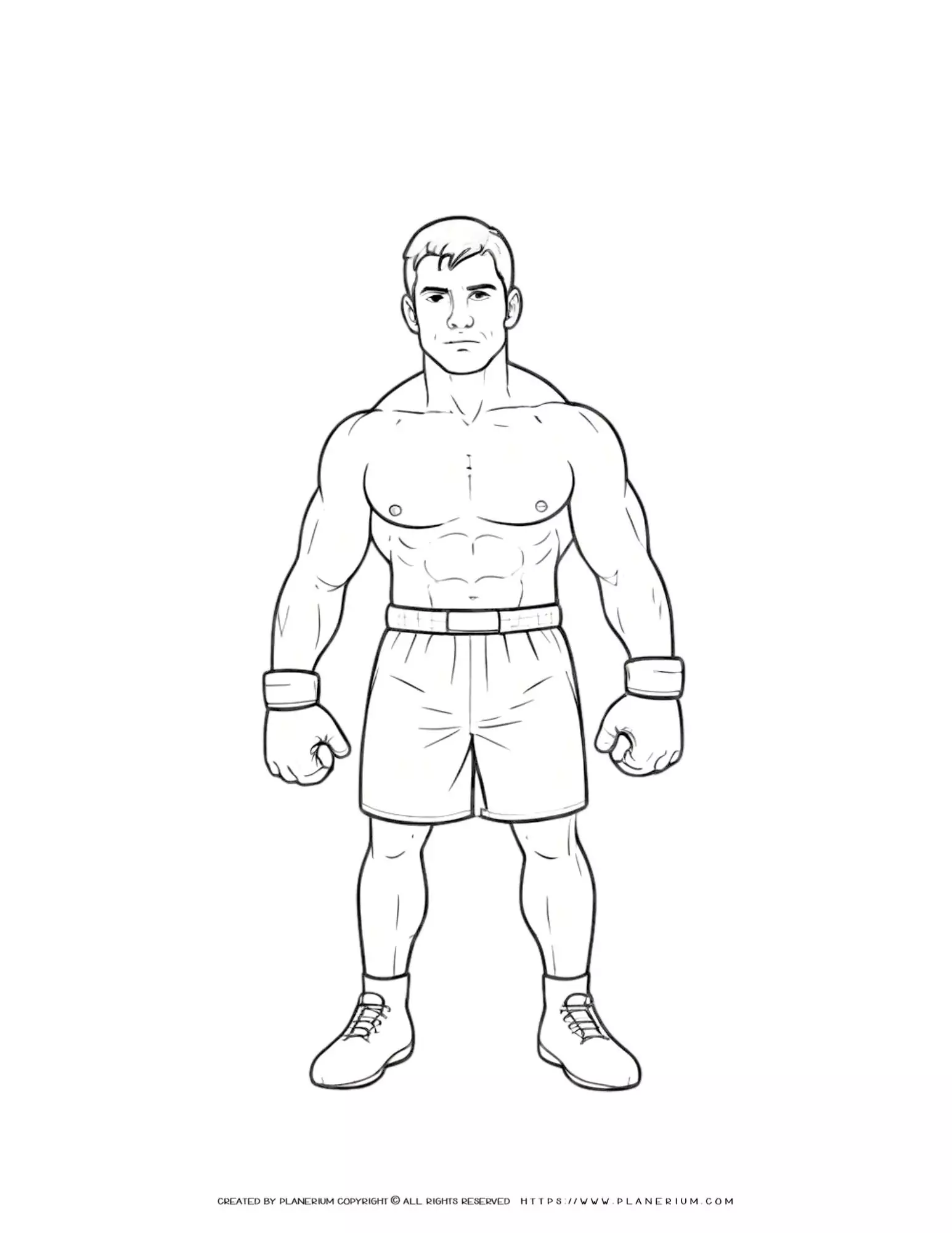 Engaging Muscular Man Boxer Coloring Page – Fun & Educational
