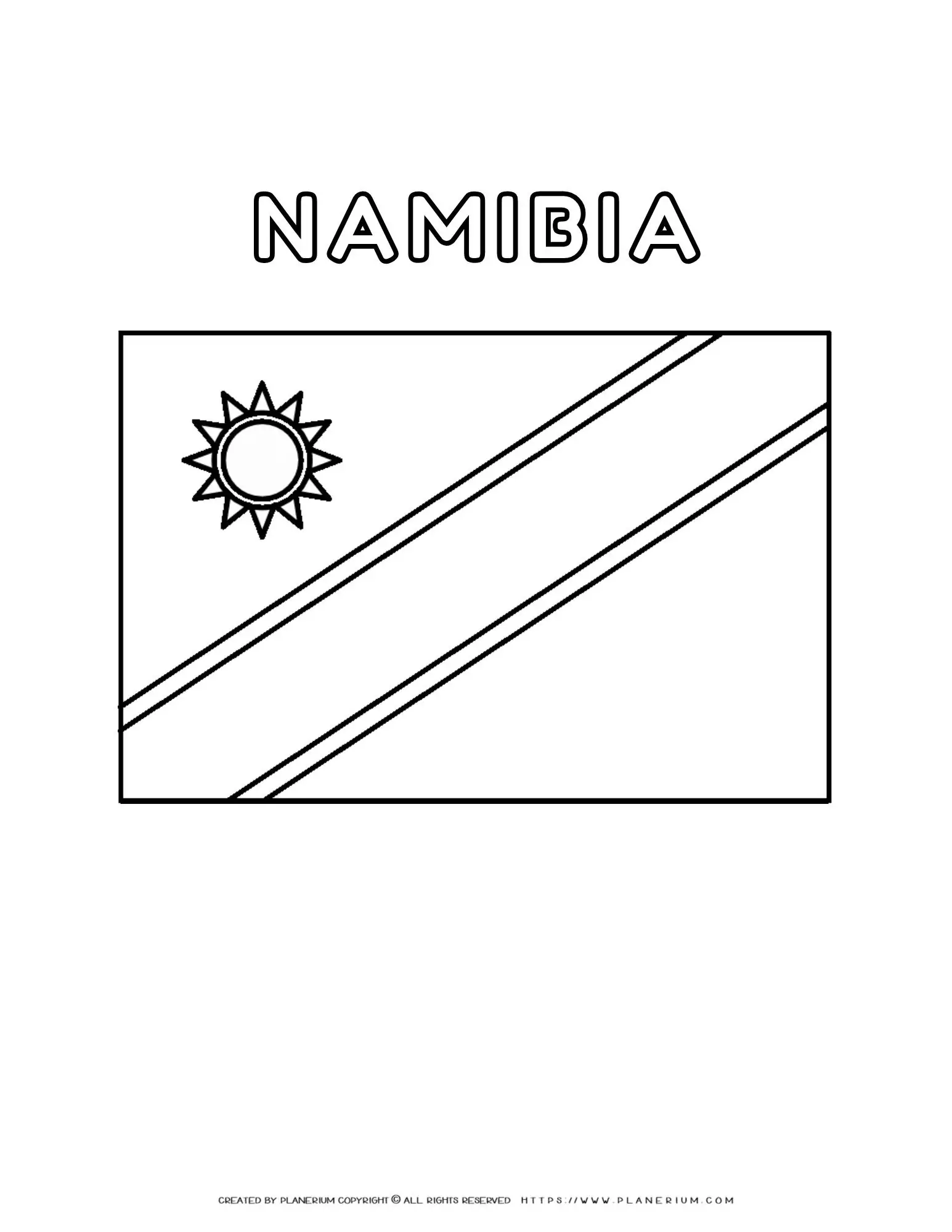 Namibia Flag Coloring Page - Free Printable