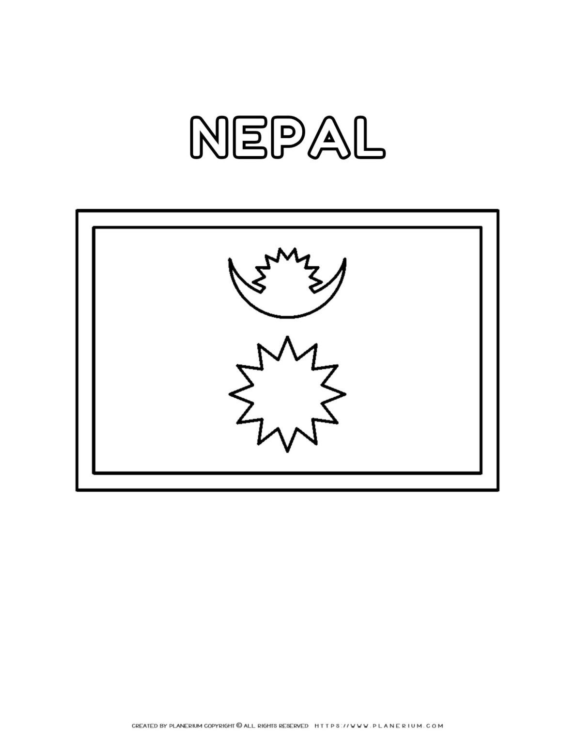 Nepal Flag Coloring Page - Fun and Educational Activity