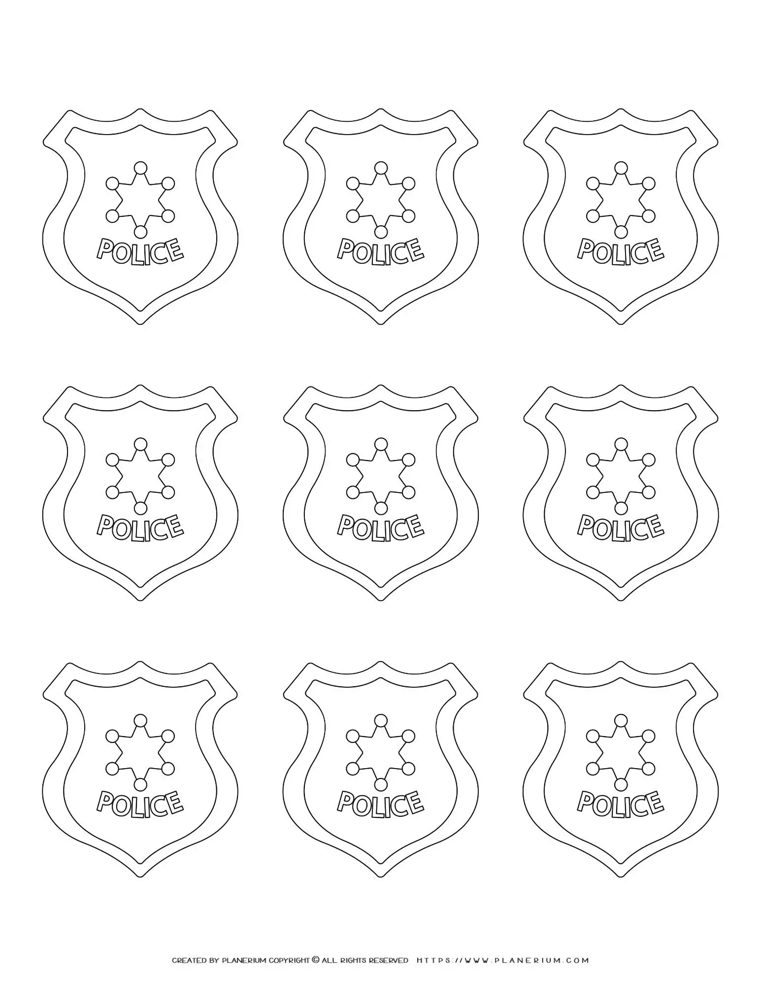 Free Police Symbols Template for Kids & Learning Activities