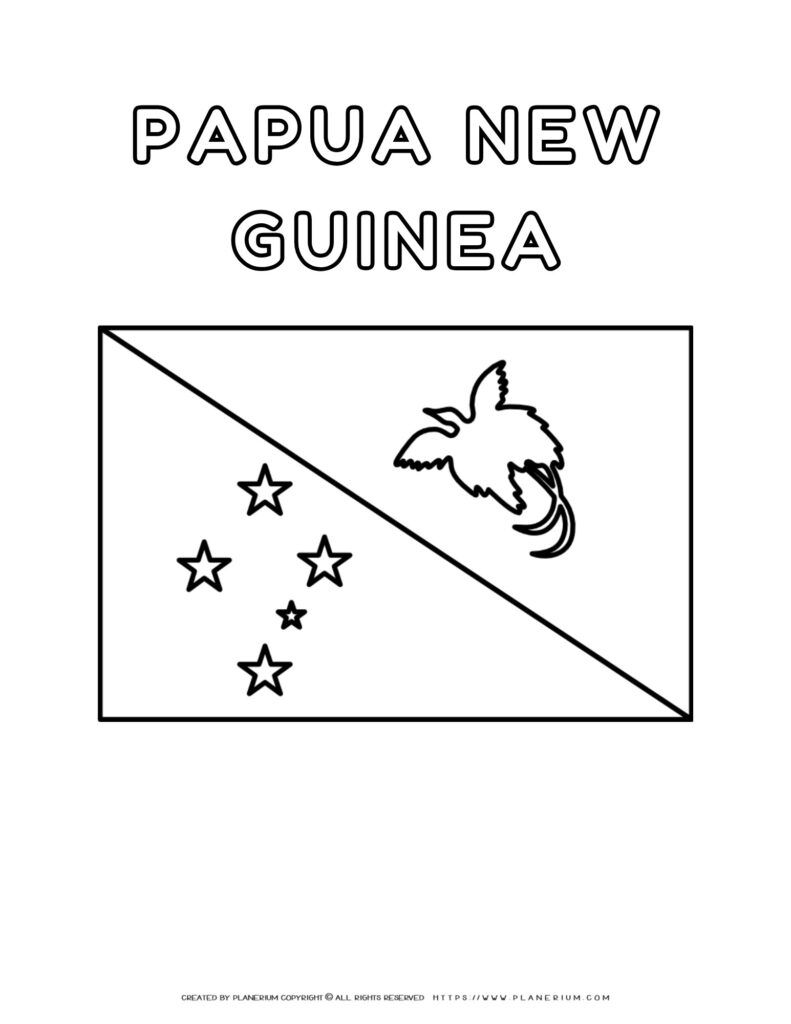 Papua New Guinea Flag Coloring Page - Free Printable