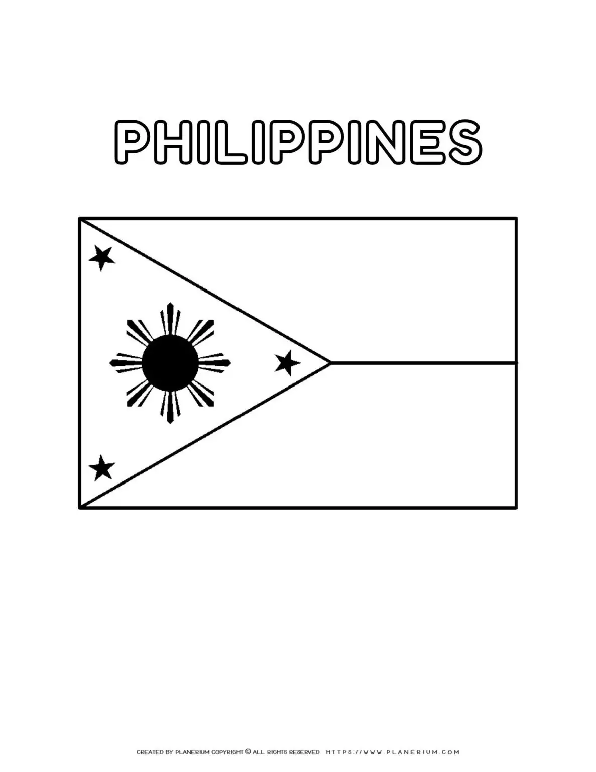Philippines Flag Coloring Page - Free Printable