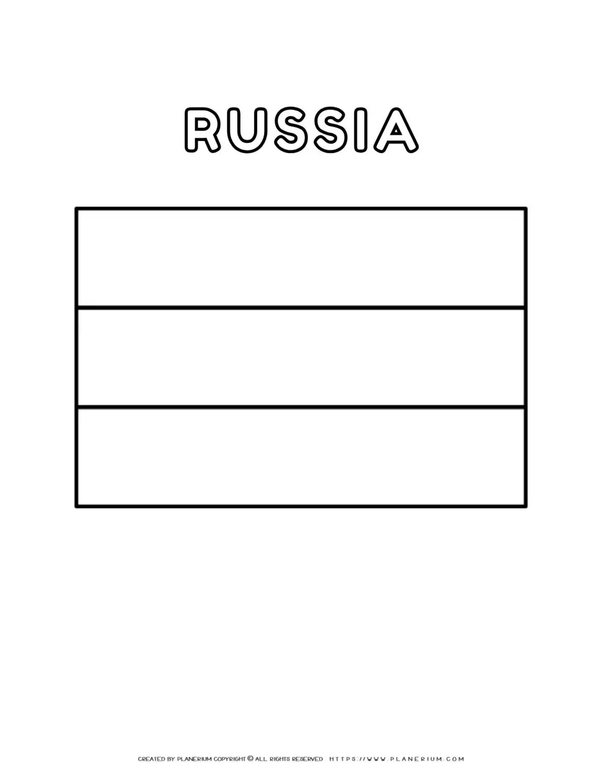 Russia Flag Coloring Page - Free Printable for Kids