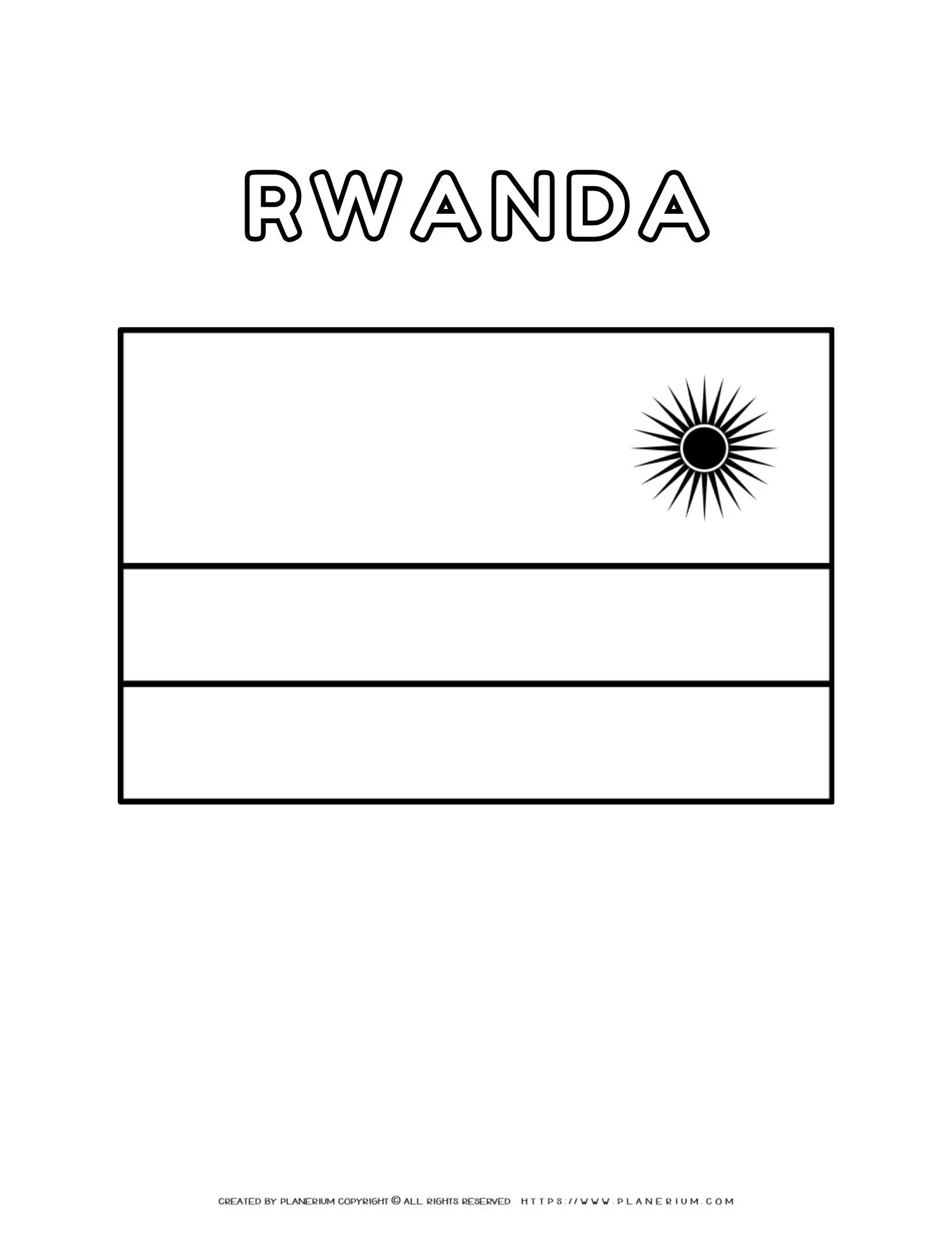 Rwanda Flag Coloring Page - Fun and Educational Activity