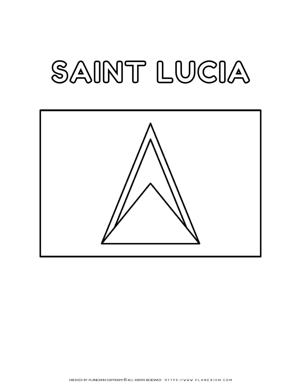 Saint Lucia Flag Coloring Page - Fun and Educational Activity