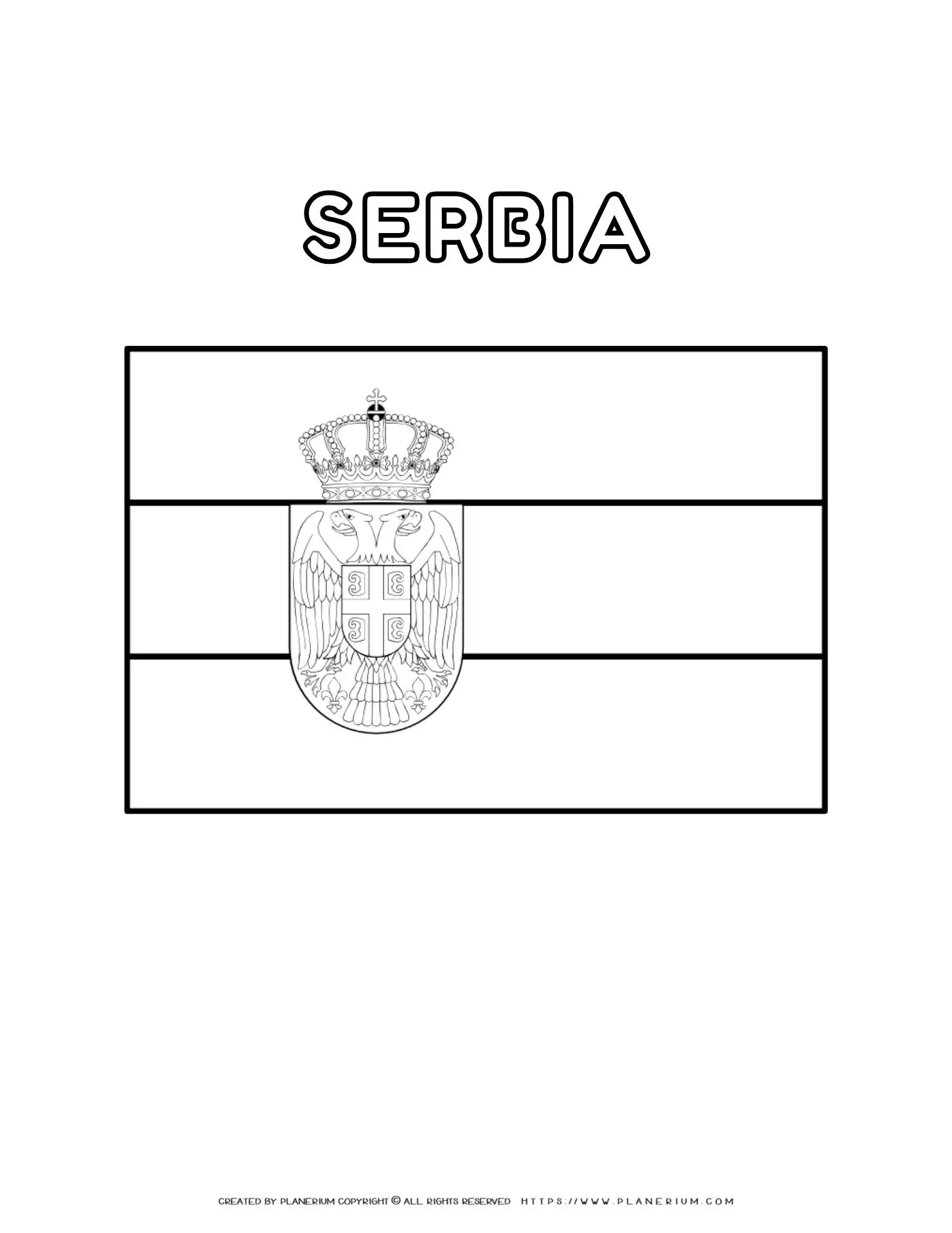 Serbia Flag Coloring Page - Fun and Educational Activity