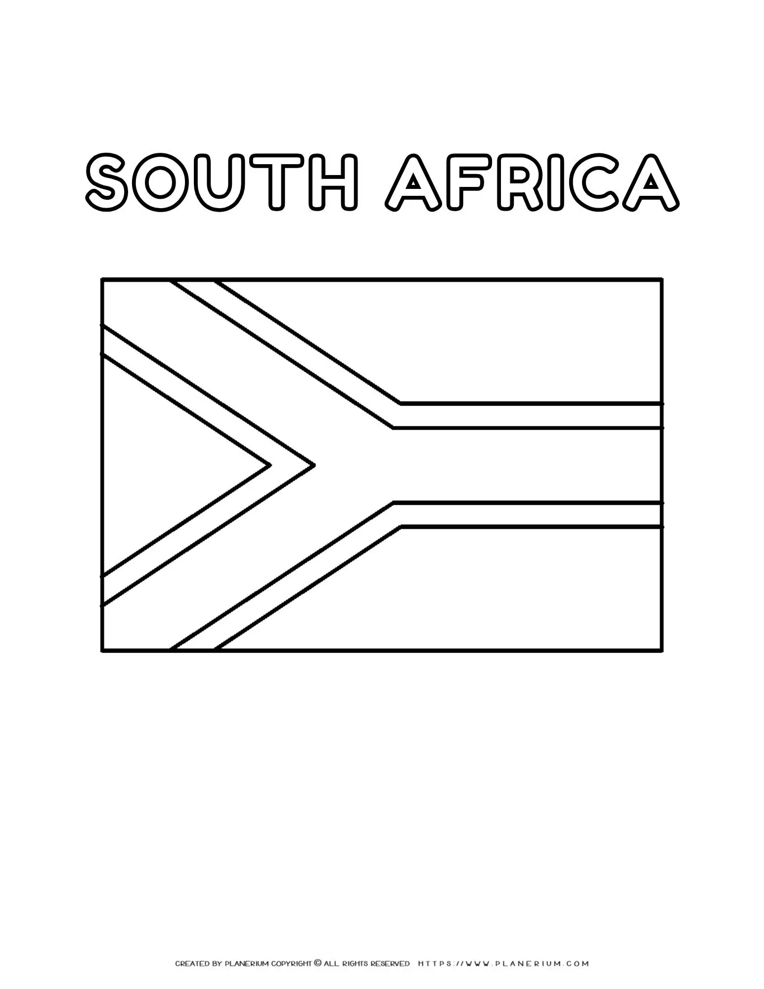 South Africa Flag Coloring Page - Fun and Educational Activity