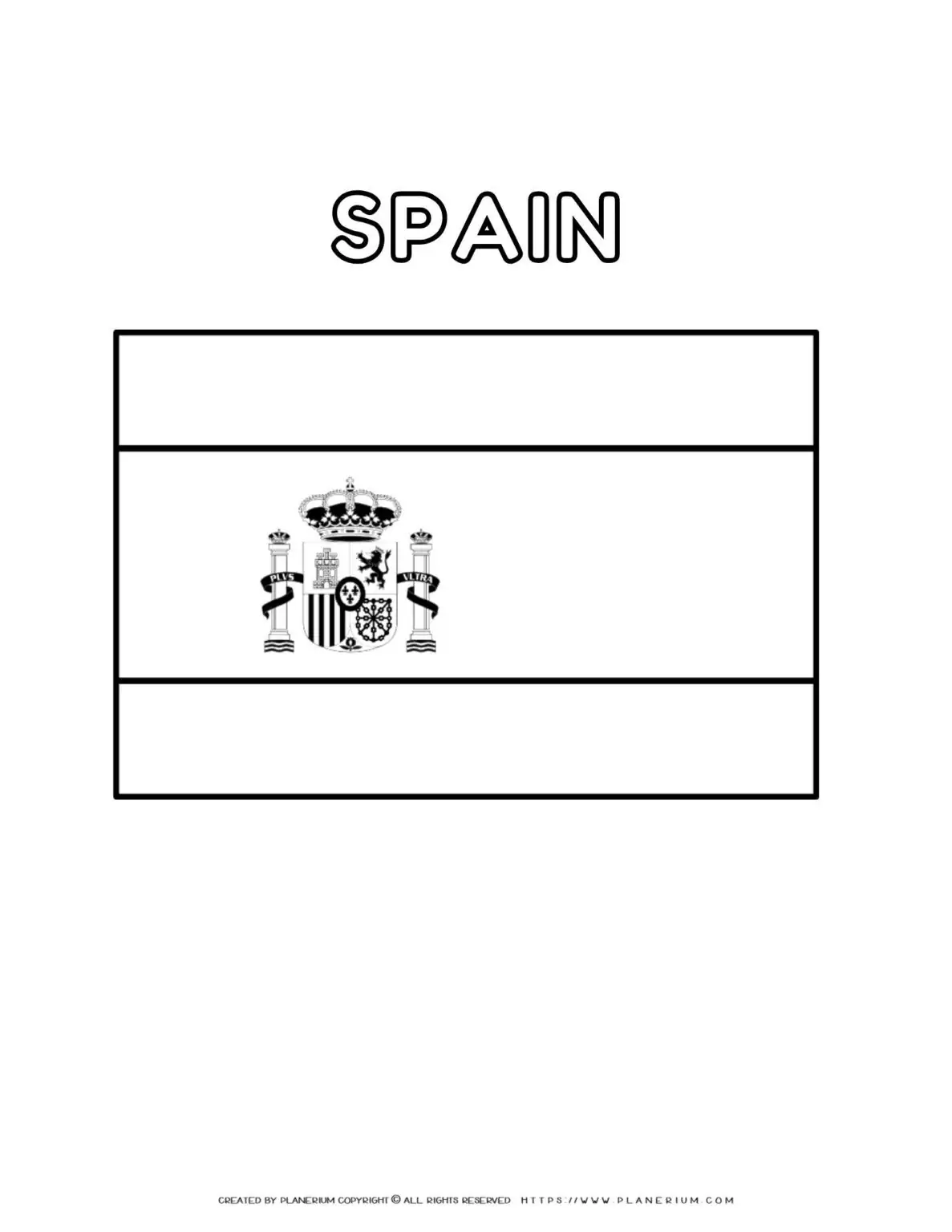 Spain Flag Coloring Page - Fun and Educational Activity