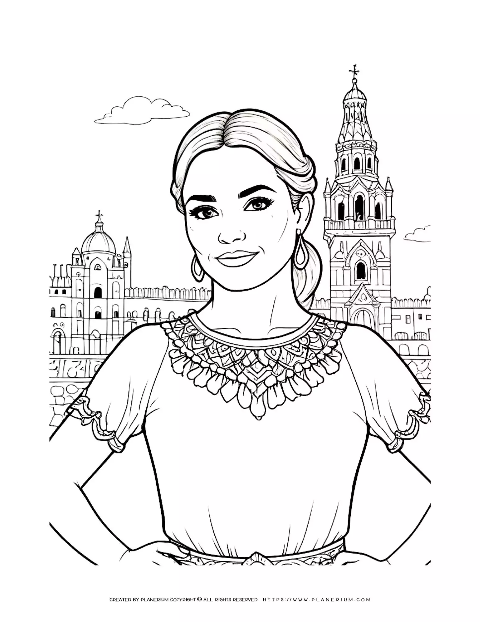 Explore Spanish Culture: Coloring Page for All Ages
