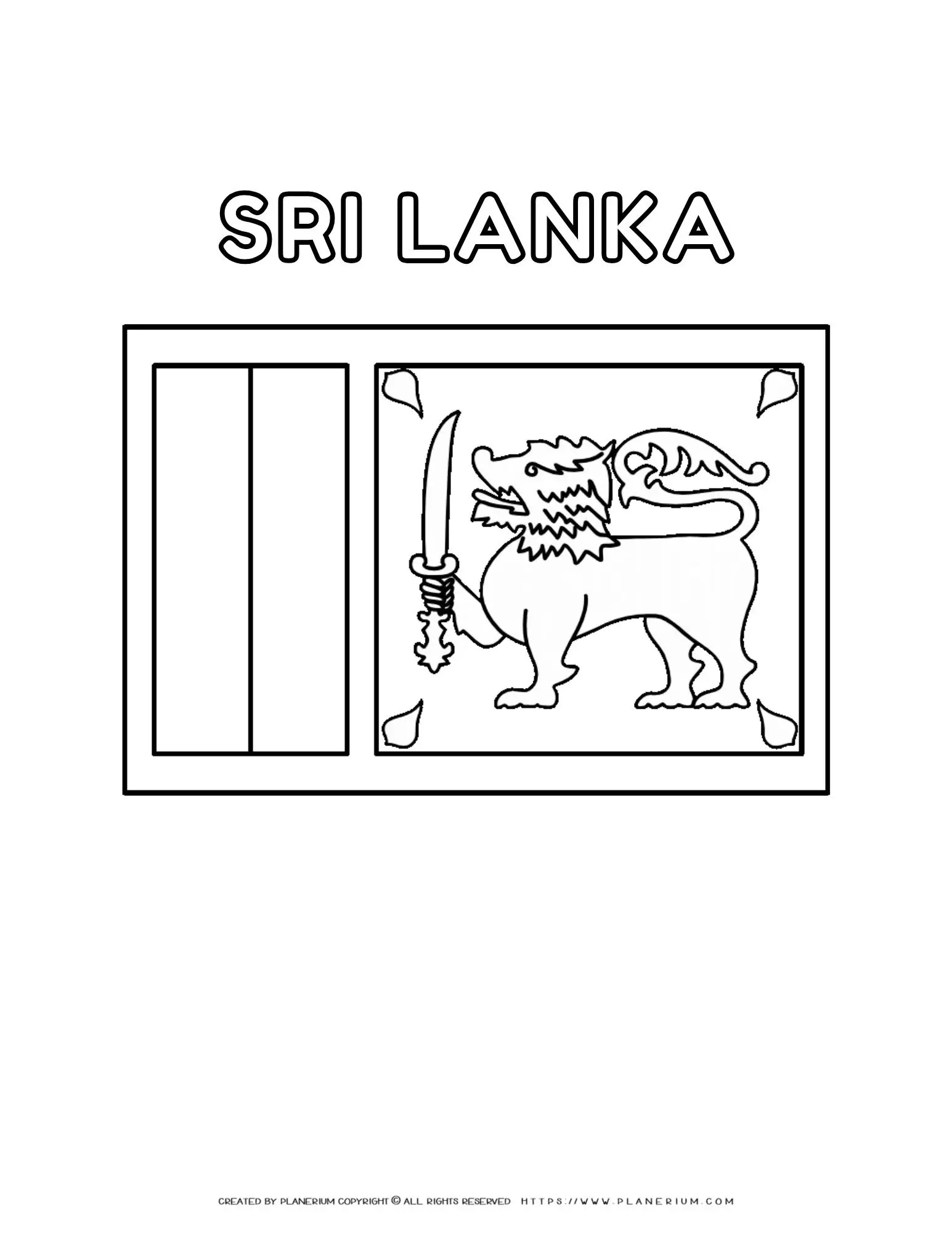 Sri Lanka Flag Coloring Page - Fun and Educational Activity