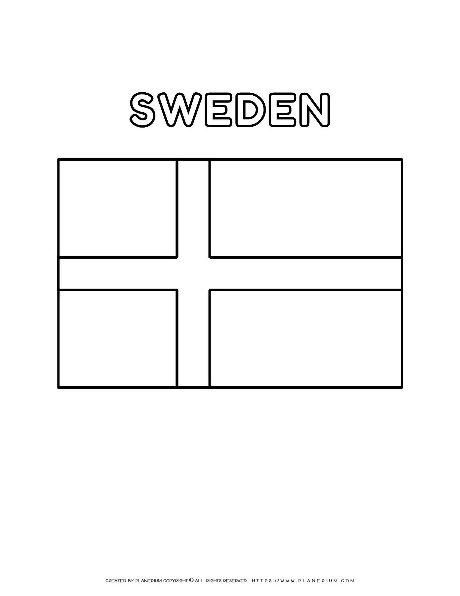 Swedish Flag Coloring Page - Fun and Educational Activity