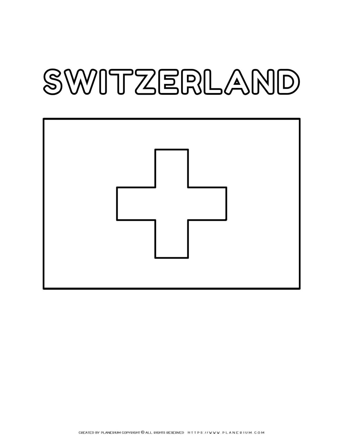 Switzerland Flag Coloring Page - Free Printable