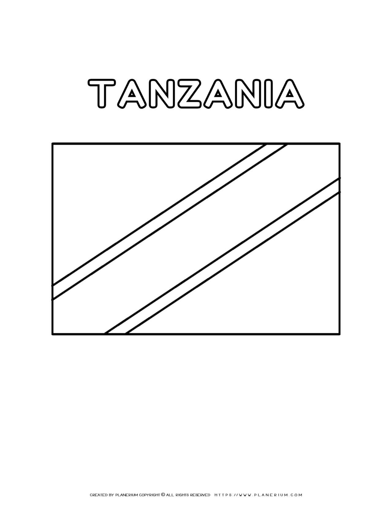 Tanzania Flag Coloring Page - Fun and Educational Activity