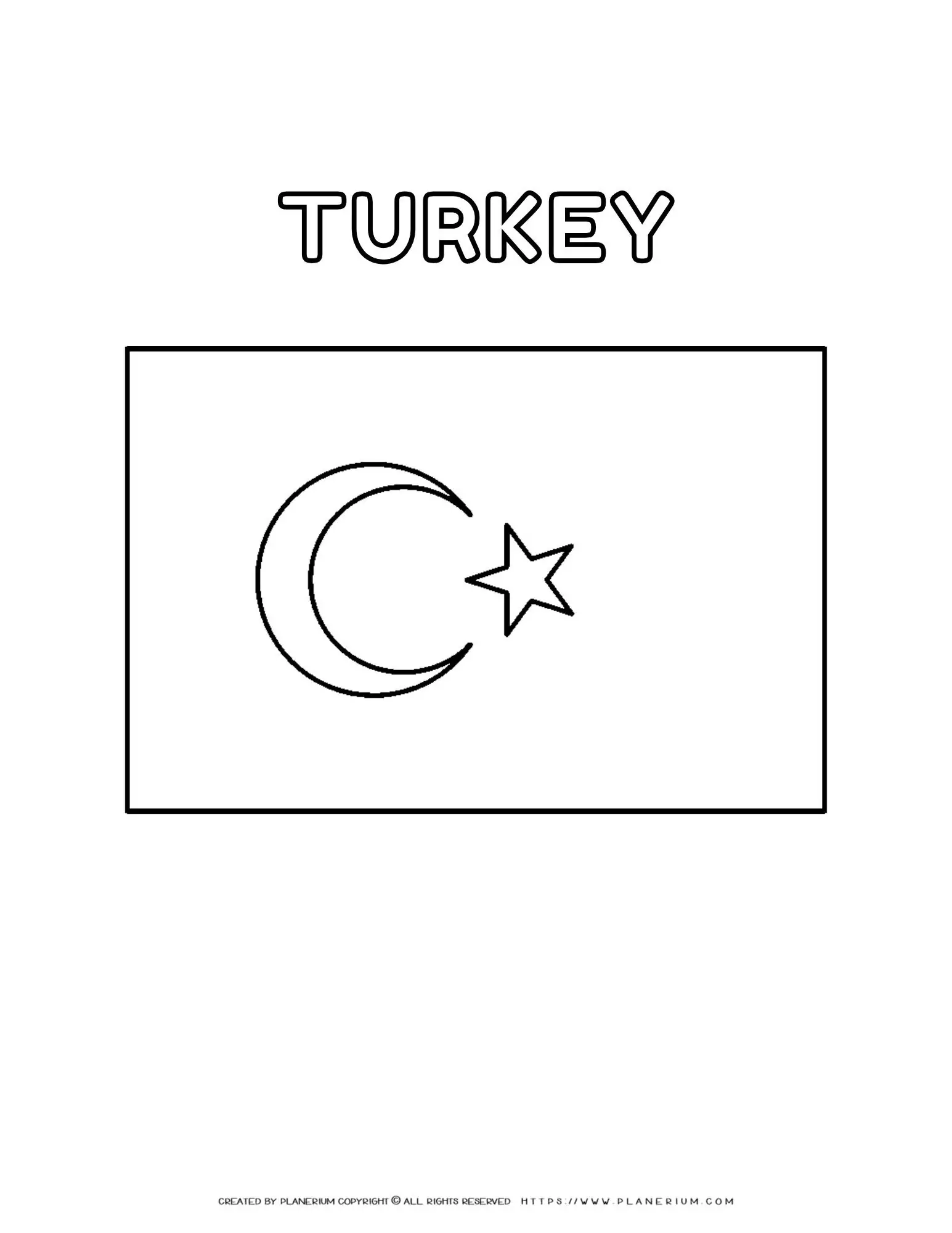 Turkey Flag Coloring Page - Fun and Educational Activity
