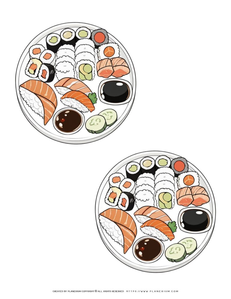 Educational Sushi Plates Printable for Kids | Fun Learning Tool