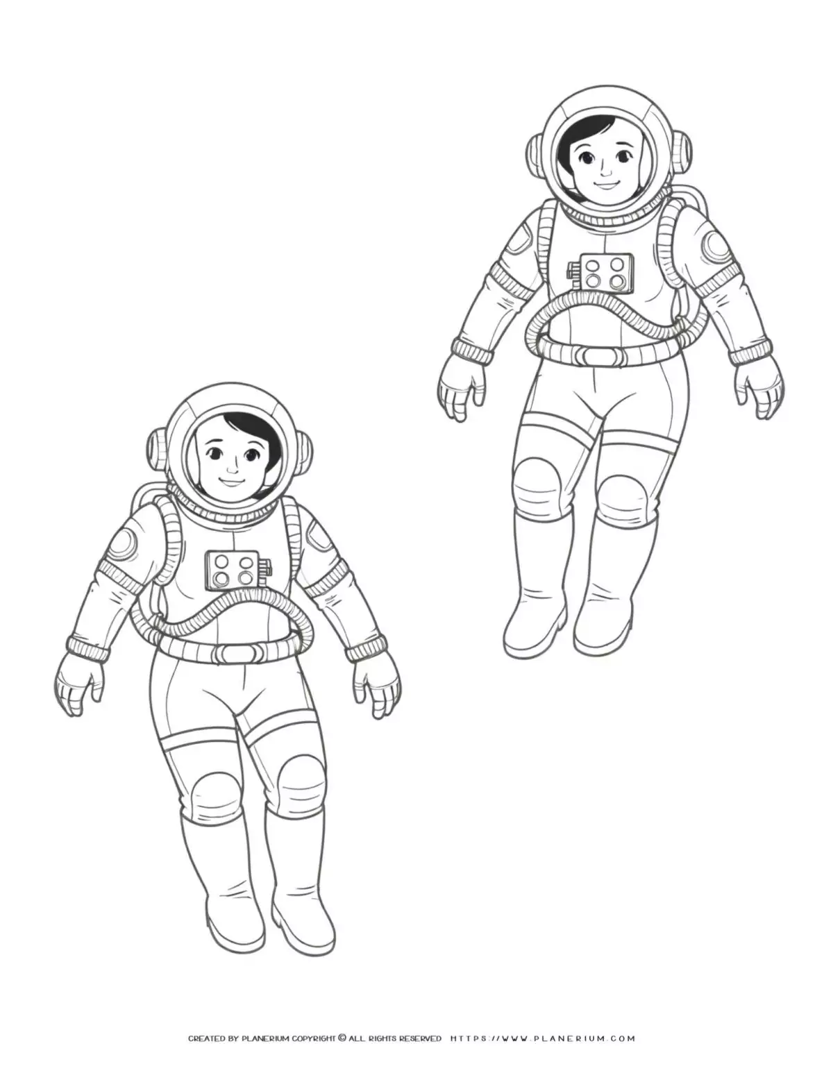 Two Female Astronauts Coloring Page - Inspire Brilliant Minds