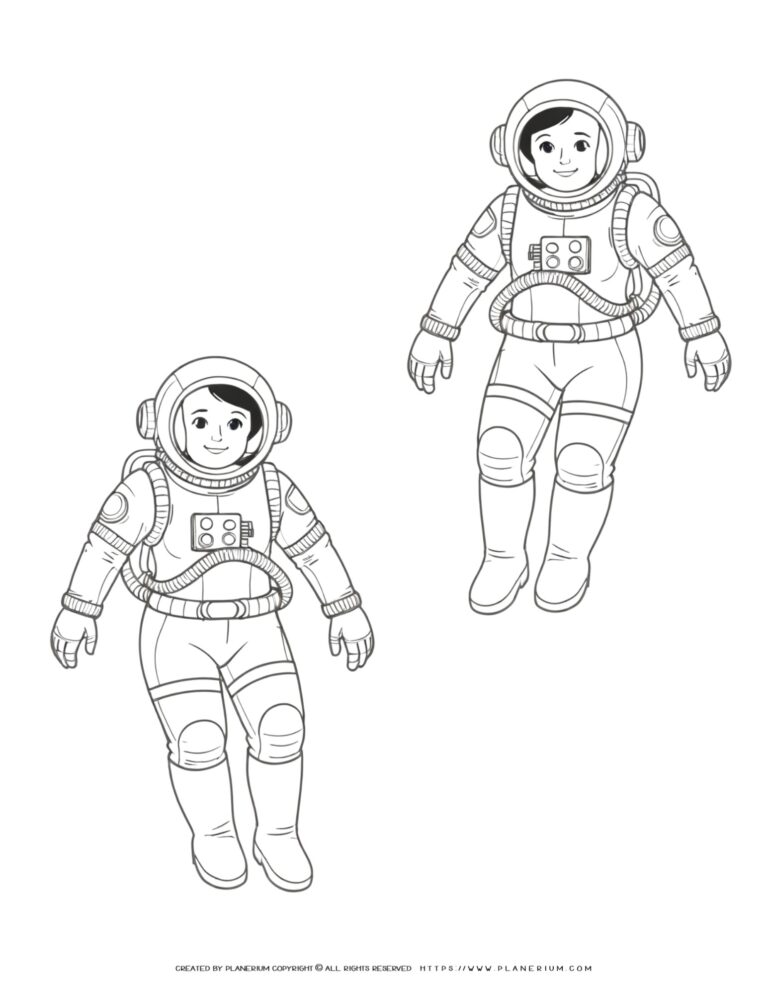 Two Female Astronauts Coloring Page - Inspire Brilliant Minds