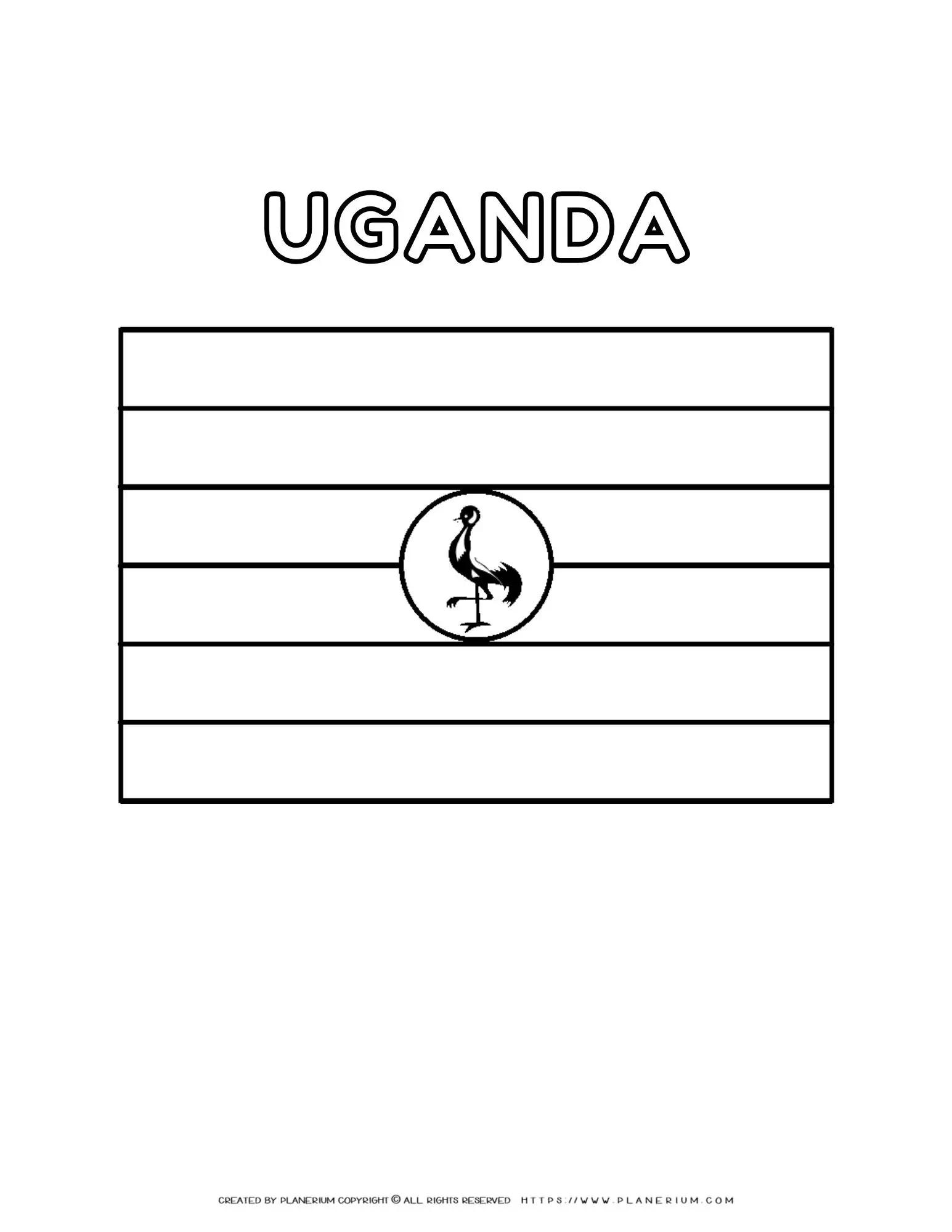 Uganda Flag Coloring Page - Free Printable for Kids