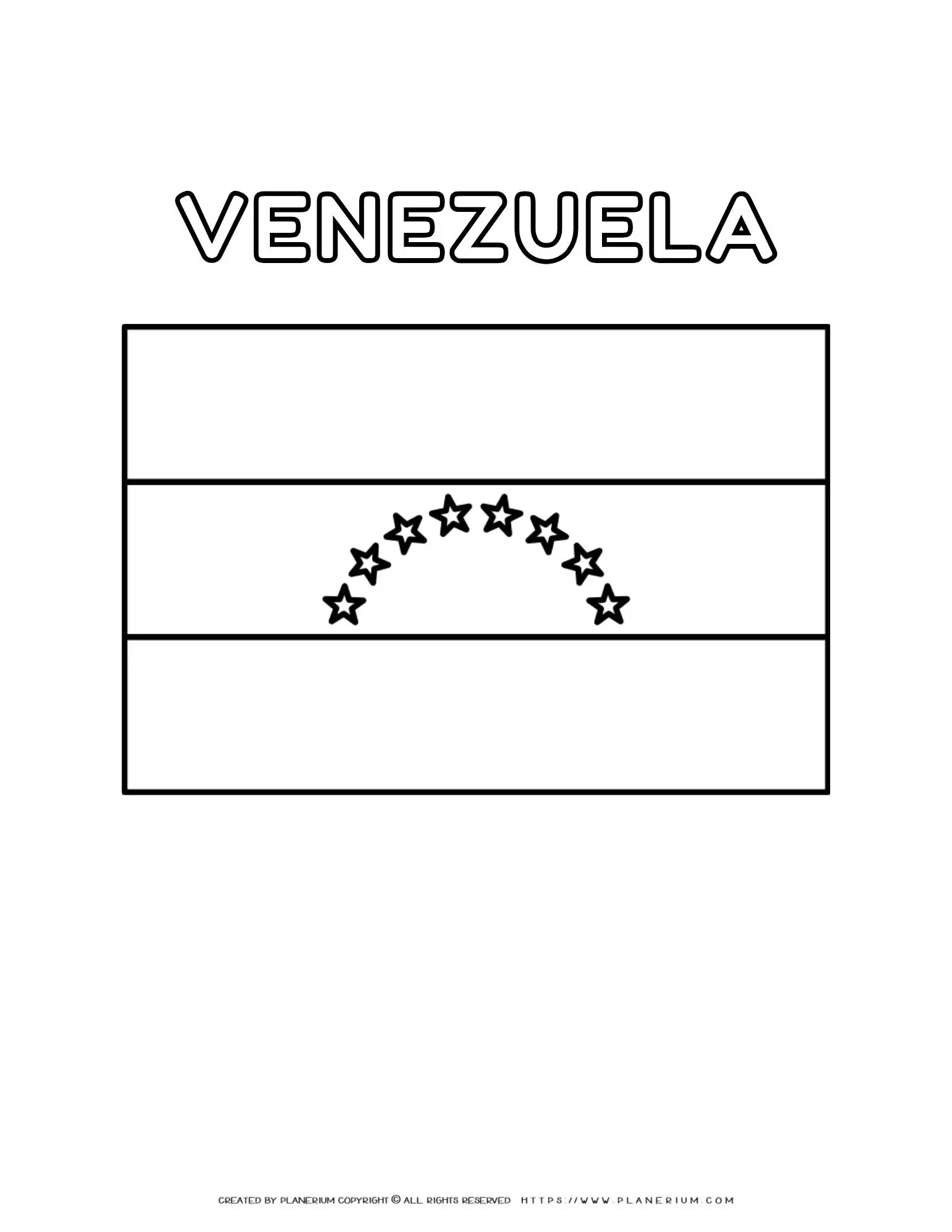 Venezuela Flag Coloring Page - Free Printable for Kids