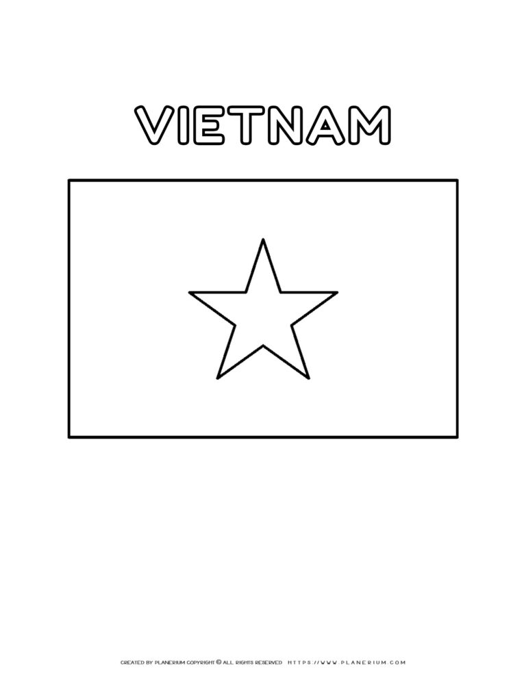 Vietnam Flag Coloring Page - Printable for Kids