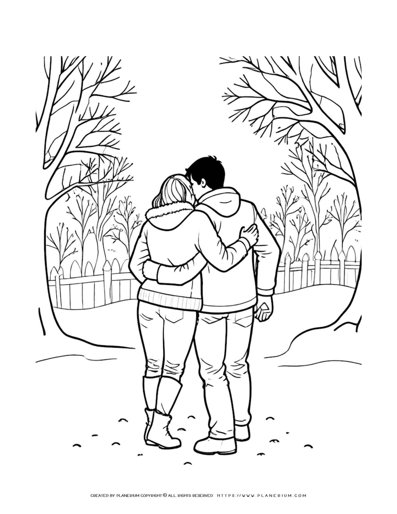 Winter Lovers Coloring Page: Relax & Unleash Creativity