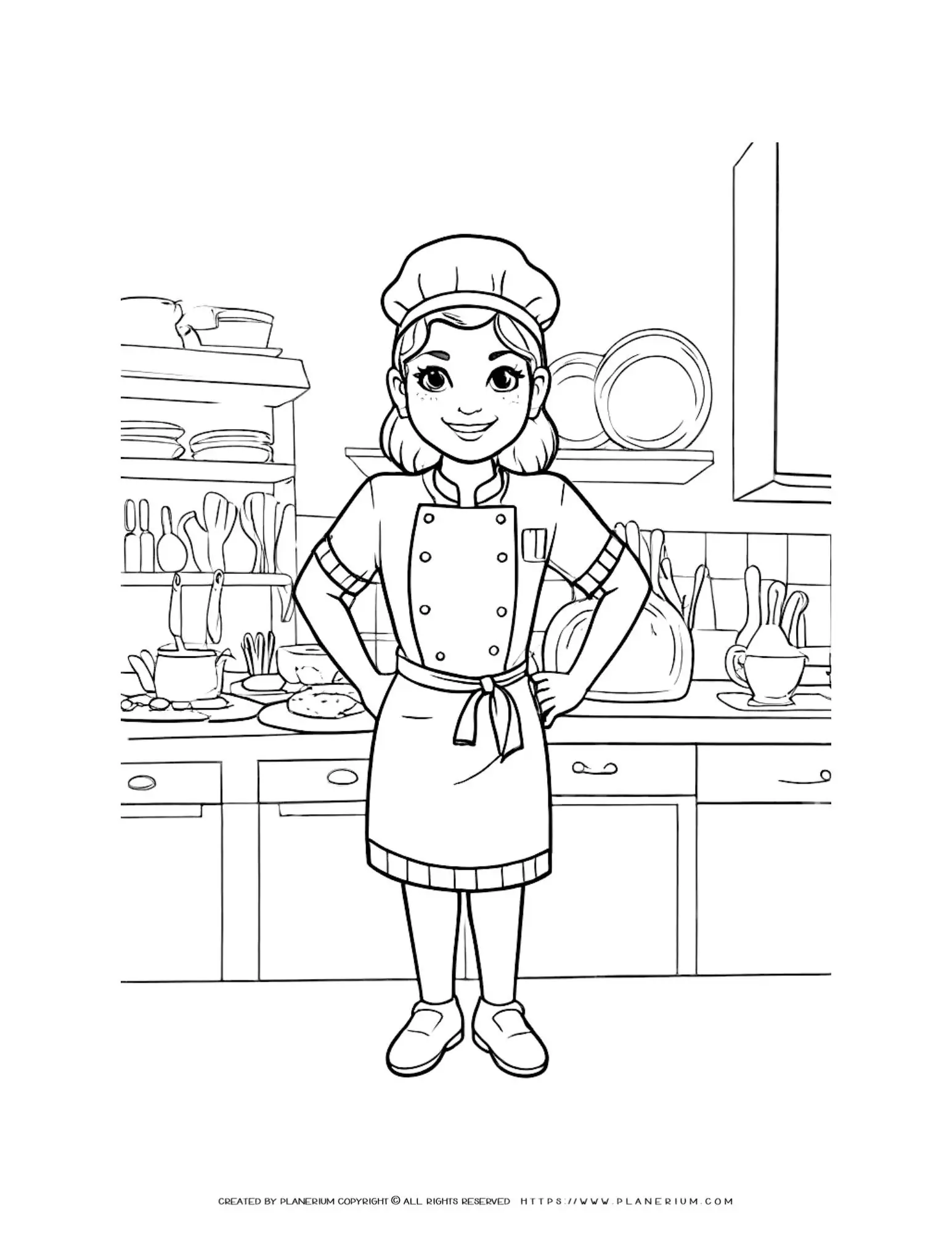 Explore Culinary Arts with Chef Coloring Page