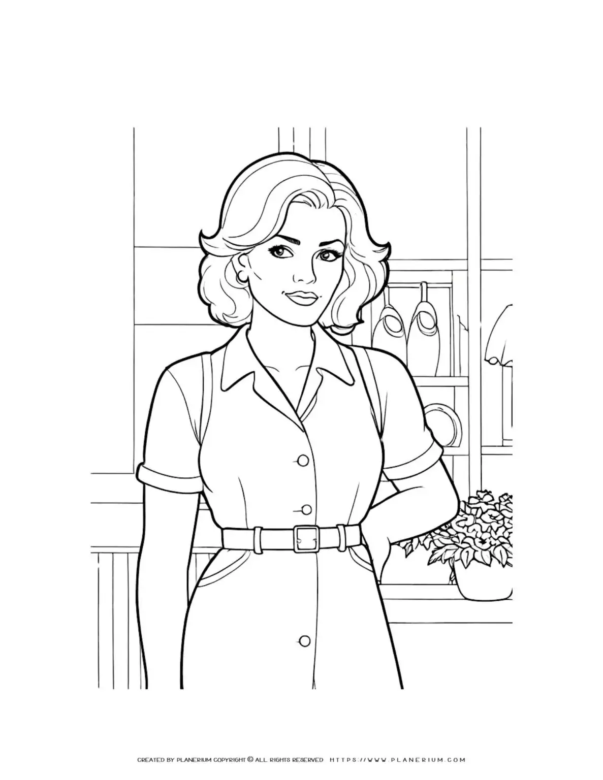 Explore 1950s History with Printable Coloring Page for All Ages
