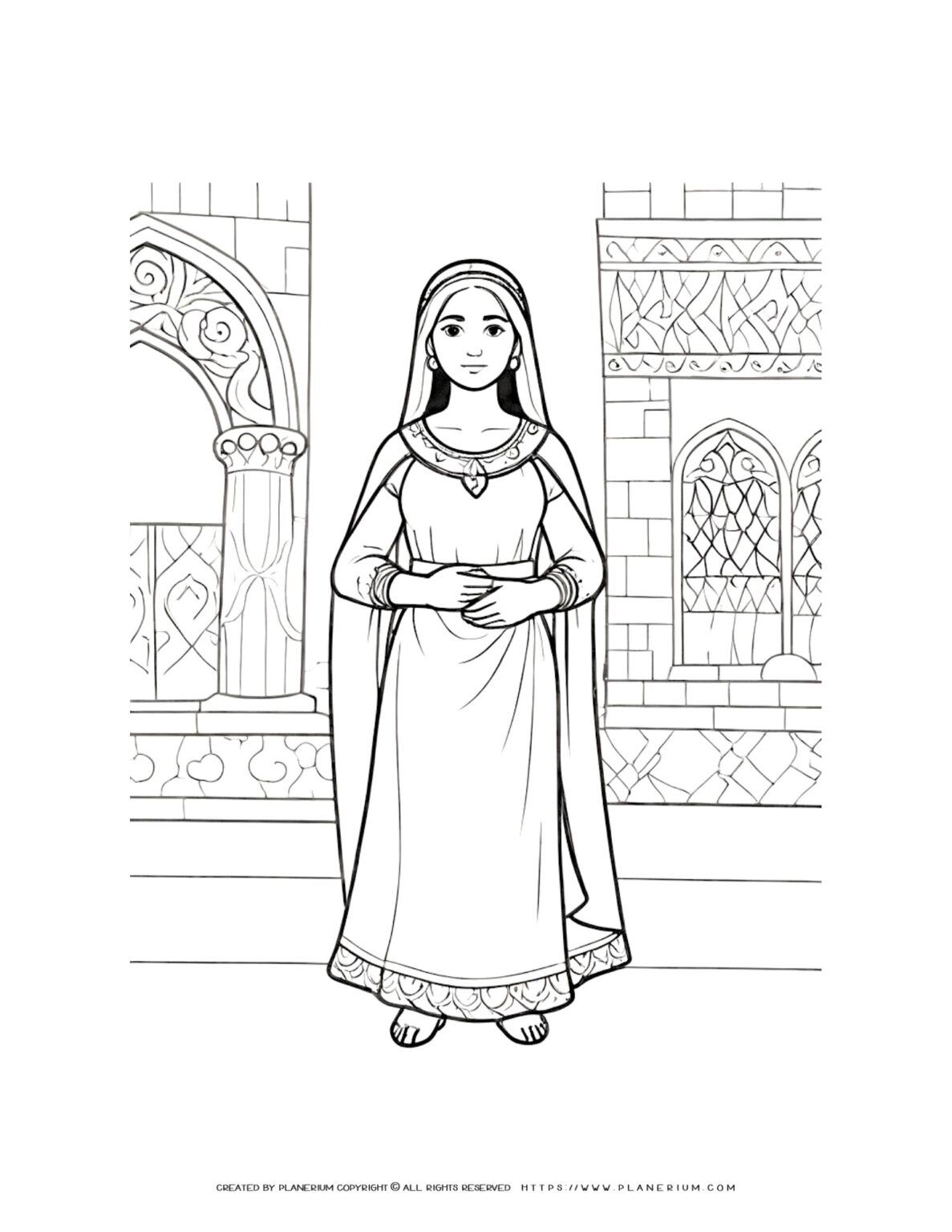 Medieval Gothic Castle Coloring Page for All Ages