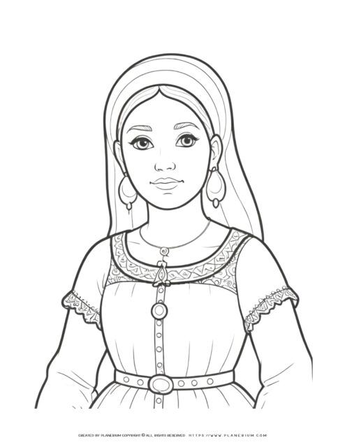 Medieval Dress Coloring Page - Explore History Creatively