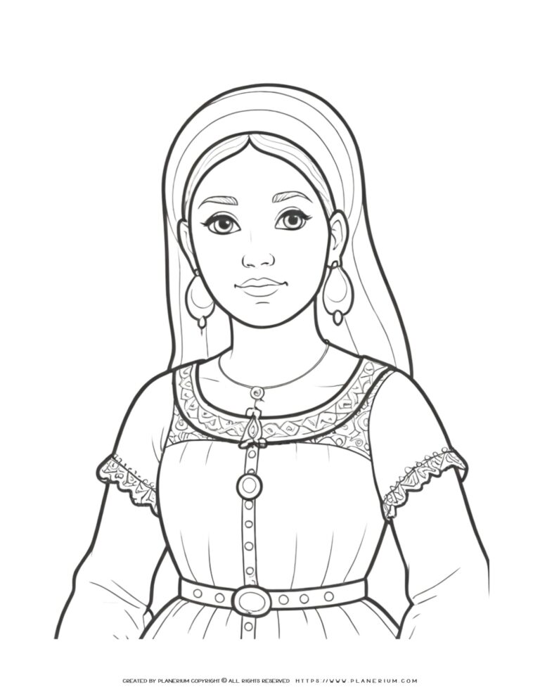 Medieval Dress Coloring Page - Explore History Creatively